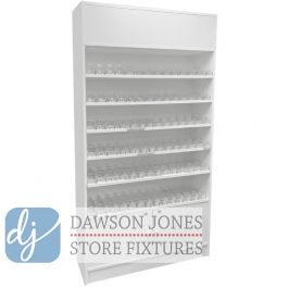 Wallcase Display Cabinet w/ Acrylic Push-Back Cigarette Dispenser - White