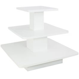 Buy 3 Tier Square Display Table-White with White Trim Online | Dawson Jones